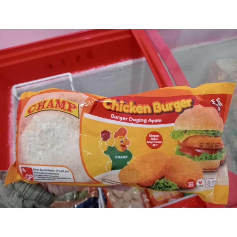 Jual CHAMP CHICKEN BURGER ISI 6 pcs | Shopee Indonesia