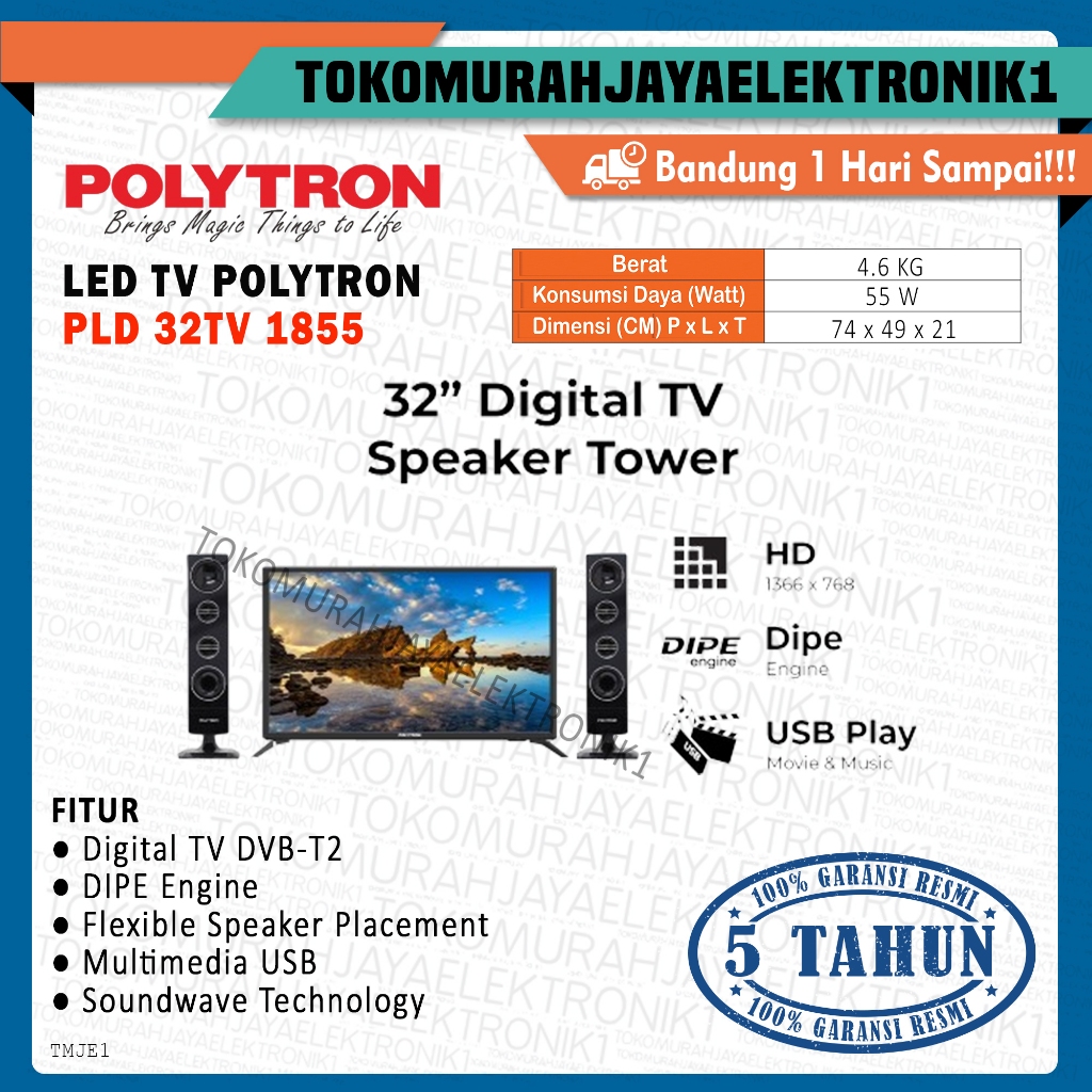 Jual LED TV POLYTRON Cinemax Digital TV 32 Inch PLD 32TV1855 Garansi Resmi | Shopee Indonesia
