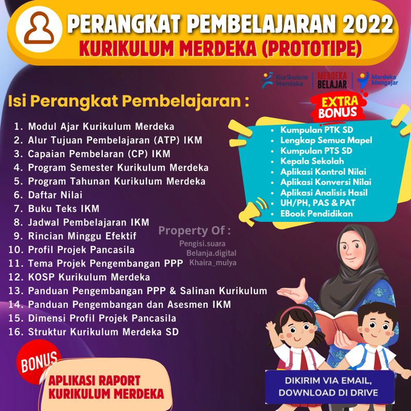 Jual Perangkat Pembelajaran Kurikulum Merdeka Sekolah Dasar (Prototipe) SD Kelas 1,2,3,4,5 dan 6 ...