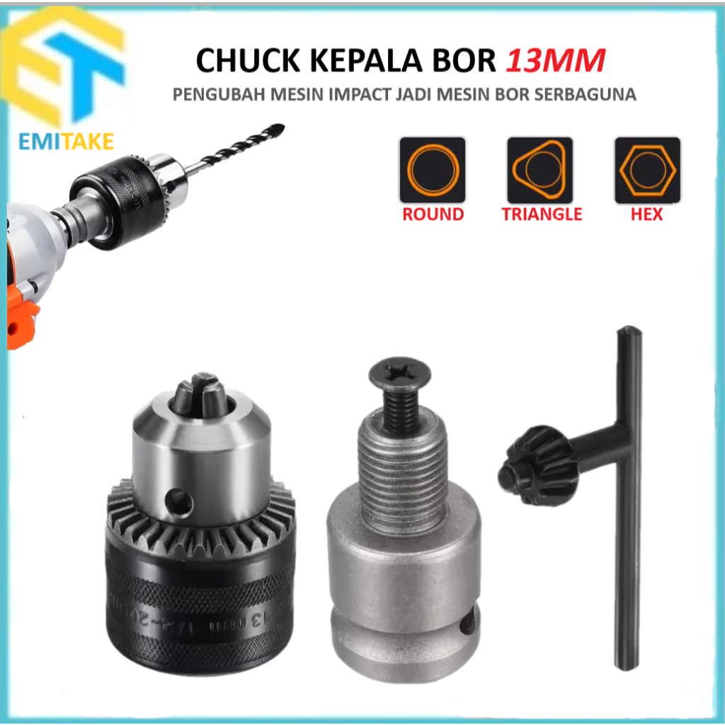 Jual Konektor Sambungan Impact Kepala Bor Drat 13 mm Drill Chuck ...