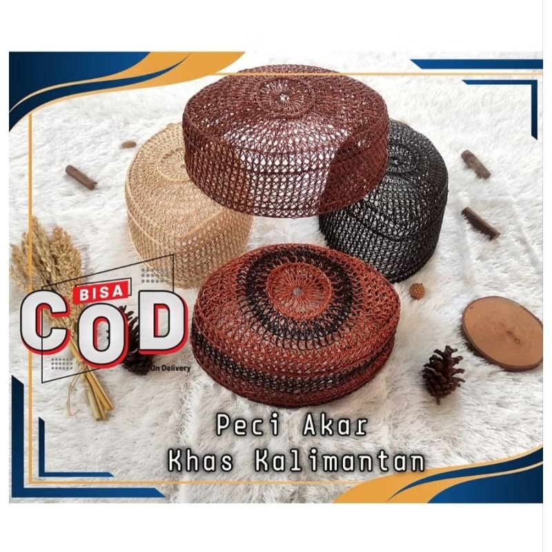Jual Peci Akar Rotan khas kalimantan | kopyah khas kalimantan | kopyah rotan | PECI ROTAN ASLI ...