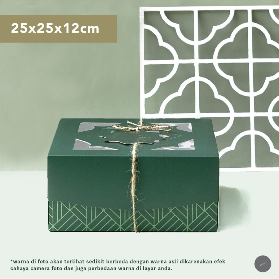 Jual 10 pcs dus kue idul fitri cake box lebaran eid mubarak ukuran 25 x ...