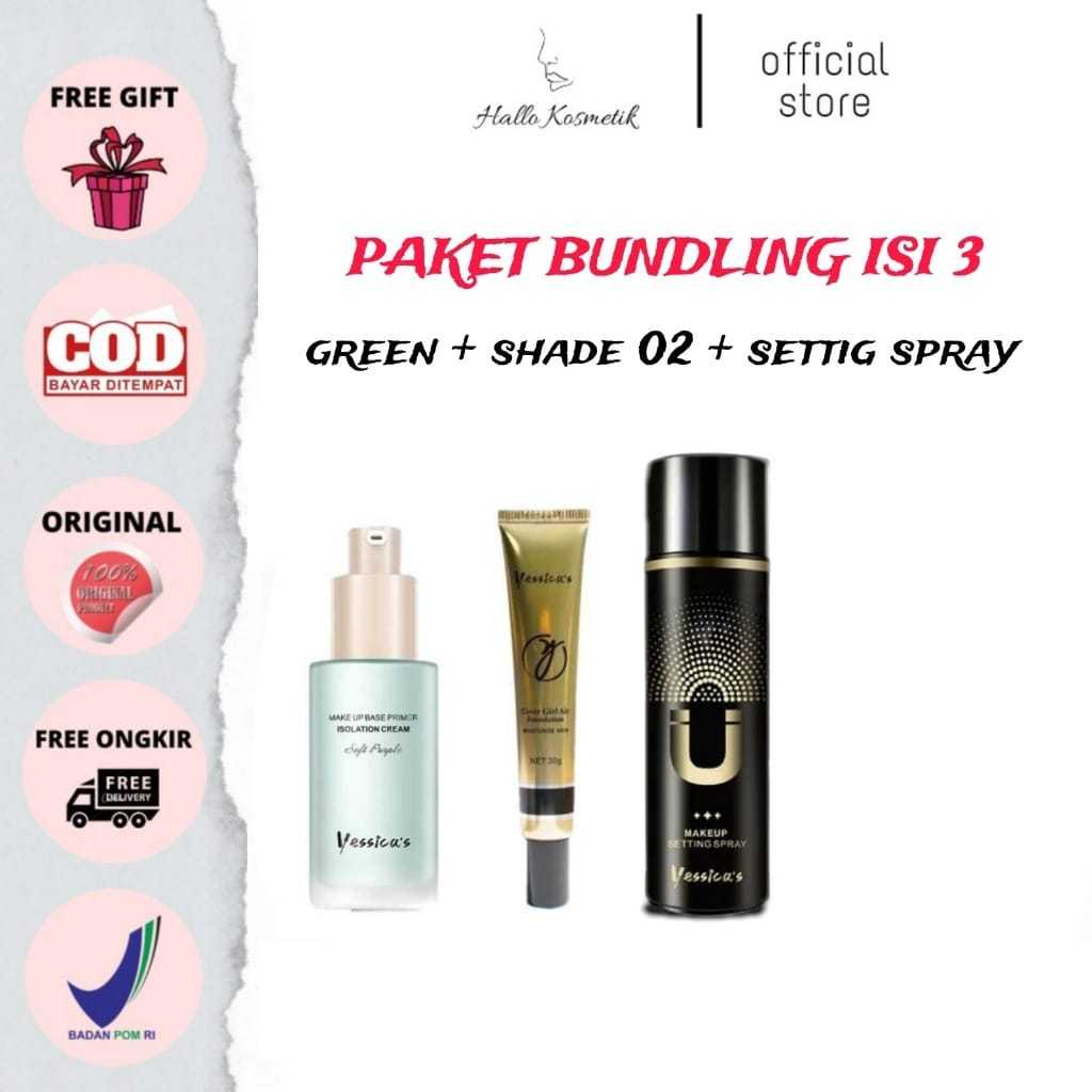 Jual YESSICA'S PAKET BUNDLING ISI 3 setting spray foundation primer ...