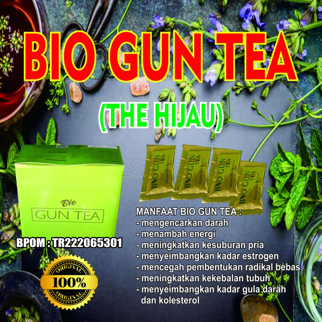 Jual BIO GUN TEA / TEH HIJAU (PREMIUM) PENAMBAH STAMINA ISI 10 sachet ...