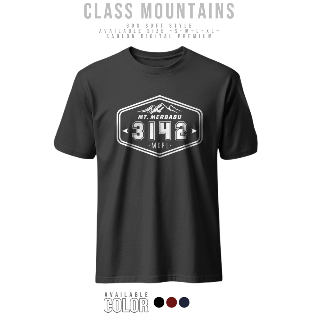 Jual Kaos Distro Terbaru Gunung Merbabu 3124 Mdpl Design Simple 30s ...