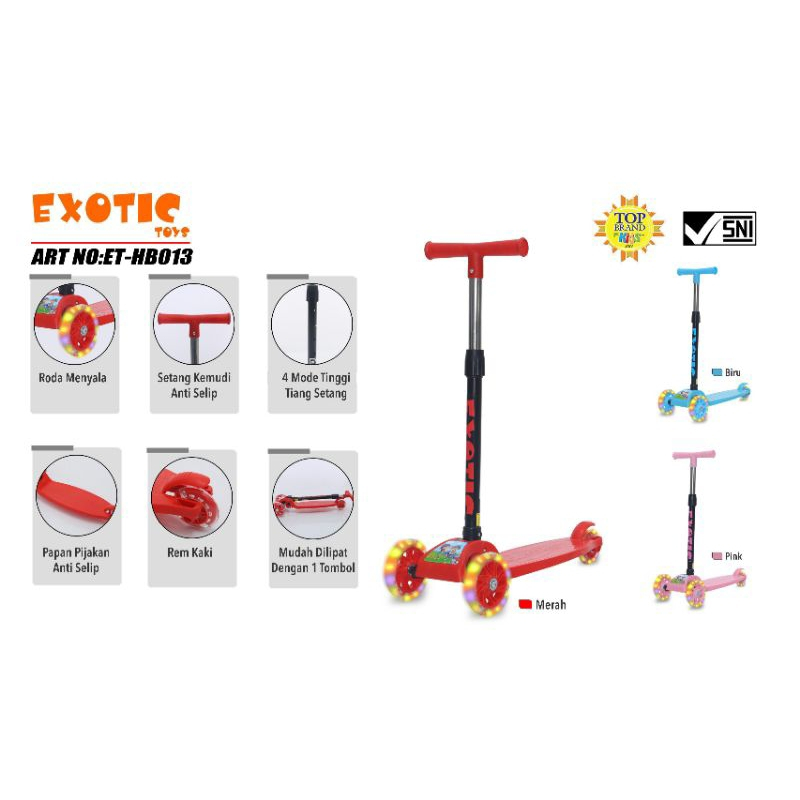 Jual SKUTER OTOPED SCOOTER ANAK EXOTIC ET-HB013 | Shopee Indonesia