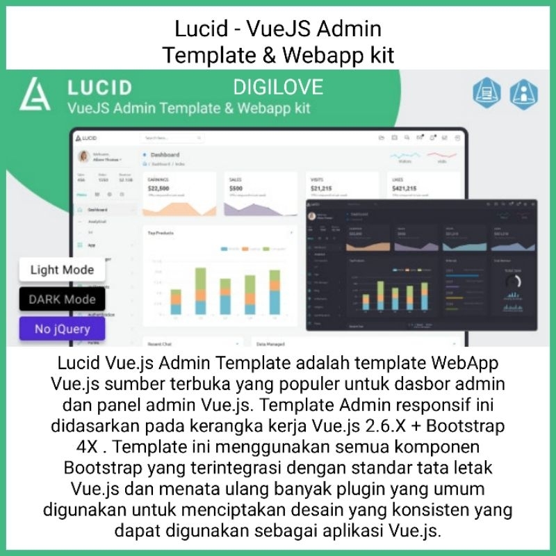 Jual Lucid - VueJS Admin Template & Webapp kit | Shopee Indonesia