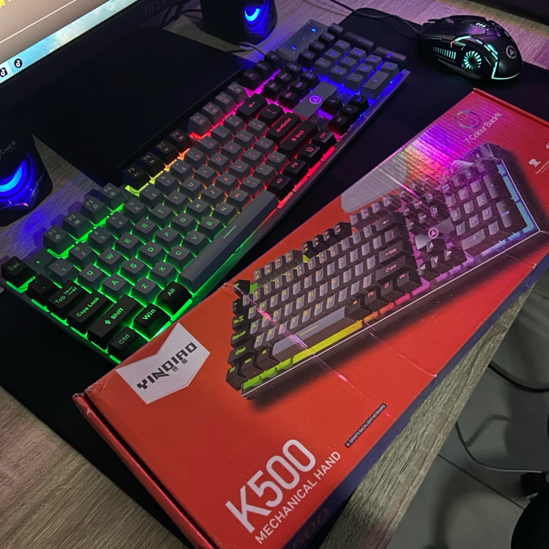 Jual GAMING KEYBOARD K500 Second/Bekas RGB Backlight Warna Hitam & Grey ...