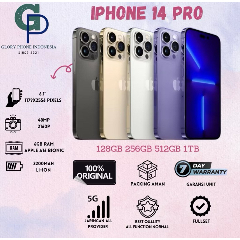 Jual ip 14 Pro 128GB 256GB 512GB 1TB Fullset | Shopee Indonesia