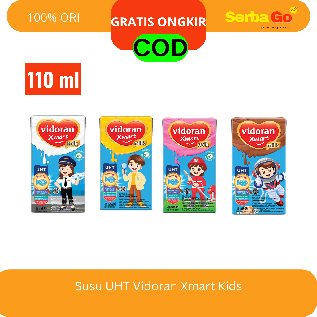 Jual Vidoran Xmart Milk UHT ImunUp All Variant 110ml | Shopee Indonesia