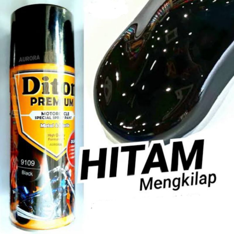 Jual Cat Pilok Hitam Kilap 9109 Diton Premium Cat Semprot Sepeda Motor ...
