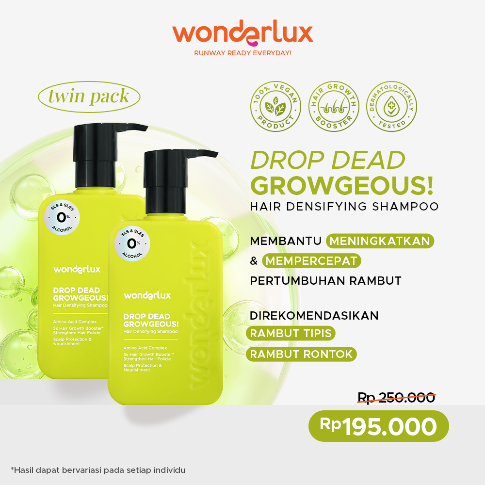 Jual [Twin Pack] Wonderlux Drop Dead Growgeous! Densifying Hair Growth ...