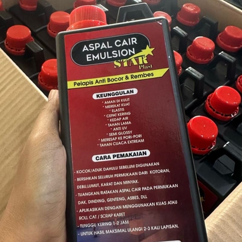 Jual cat pelapis anti bocor aspal cair Anto bocor asphalt emulsion 1kg ...