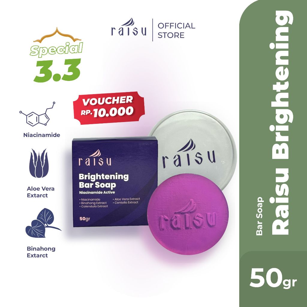 Jual Raisu Brightening Bar Soap - Sabun Pencerah Kulit | Shopee Indonesia