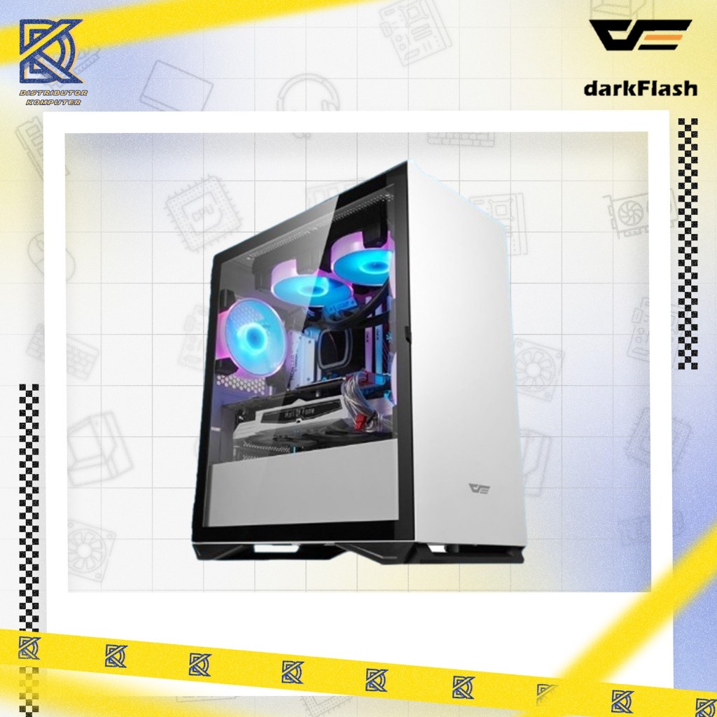 Jual AIGO DARKFLASH PC CASING DLM 22 LUXURY | CASE PC DLM22 MATX - WHITE | Shopee Indonesia