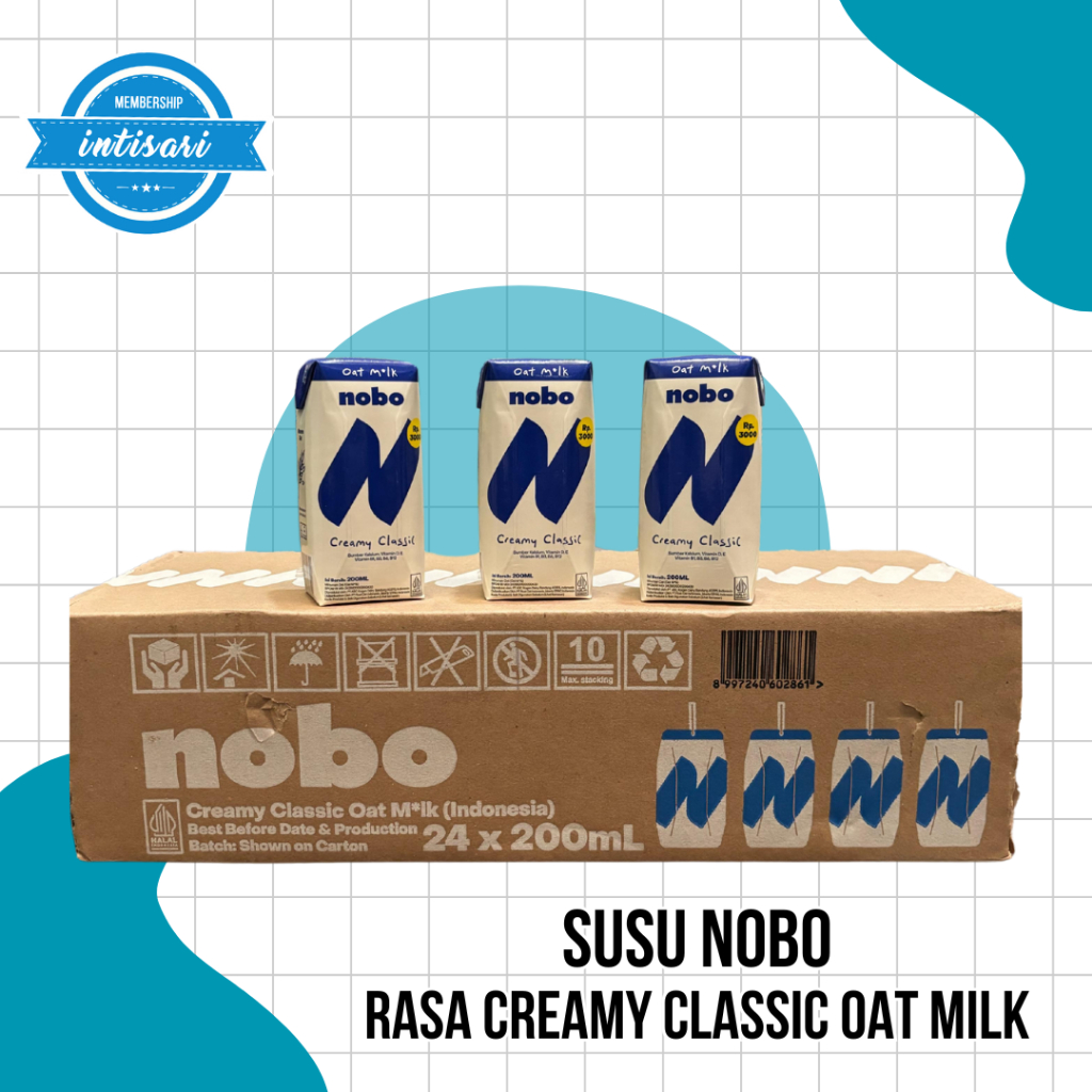 Jual Susu Nobo Creamy Classic Oat Milk 200ml ISI 24 PCS ( DUS ) | Shopee Indonesia
