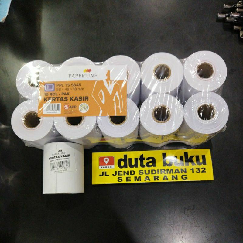 Jual Kertas Bon Nota Struk Roll Kasir 58 x 48 x 18mm Paperline | Shopee ...
