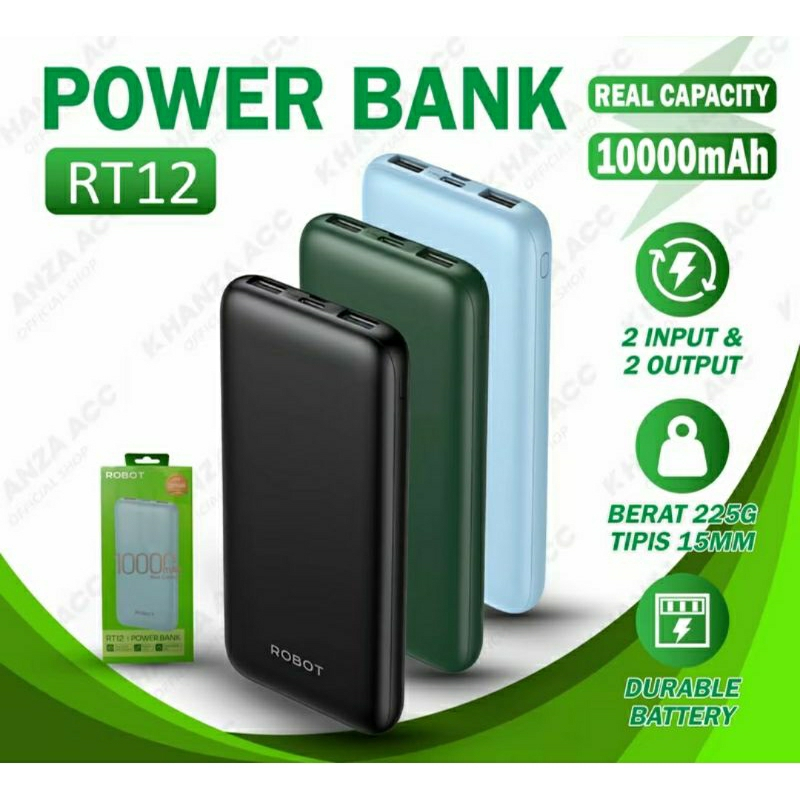 Jual Powerbank Robot RT-12 10000 Mah Original Garansi Resmi | Shopee ...