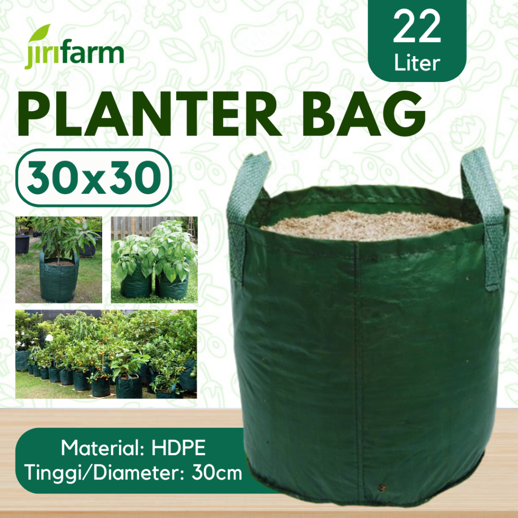 Jual JIRIFARM - Planter Bag Hijau 22 Liter HDPE Wall Planter Pot Pohon ...