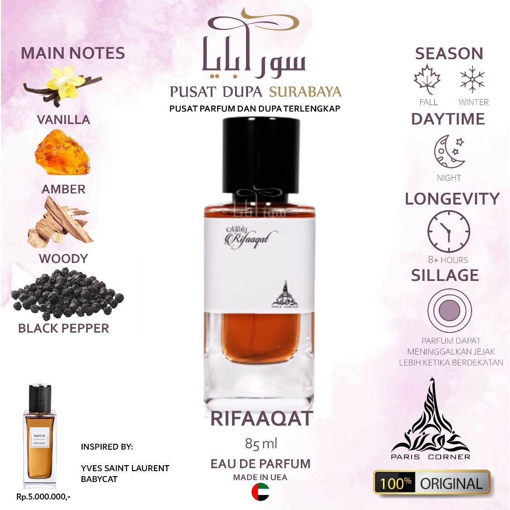 Jual Parfum Asli Arab Original Premium Paris Corner Parfume/ Rifaaqat ...