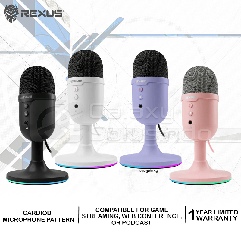 Jual Rexus XORA DM2 RGB Gaming Michrophone | Shopee Indonesia