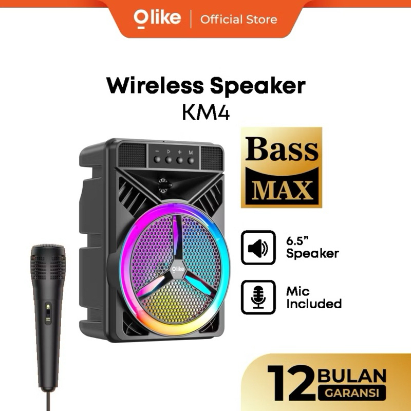 Jual Olike KM4 Wireless Portable Bluetooth 5.3 Speaker Karaoke With ...