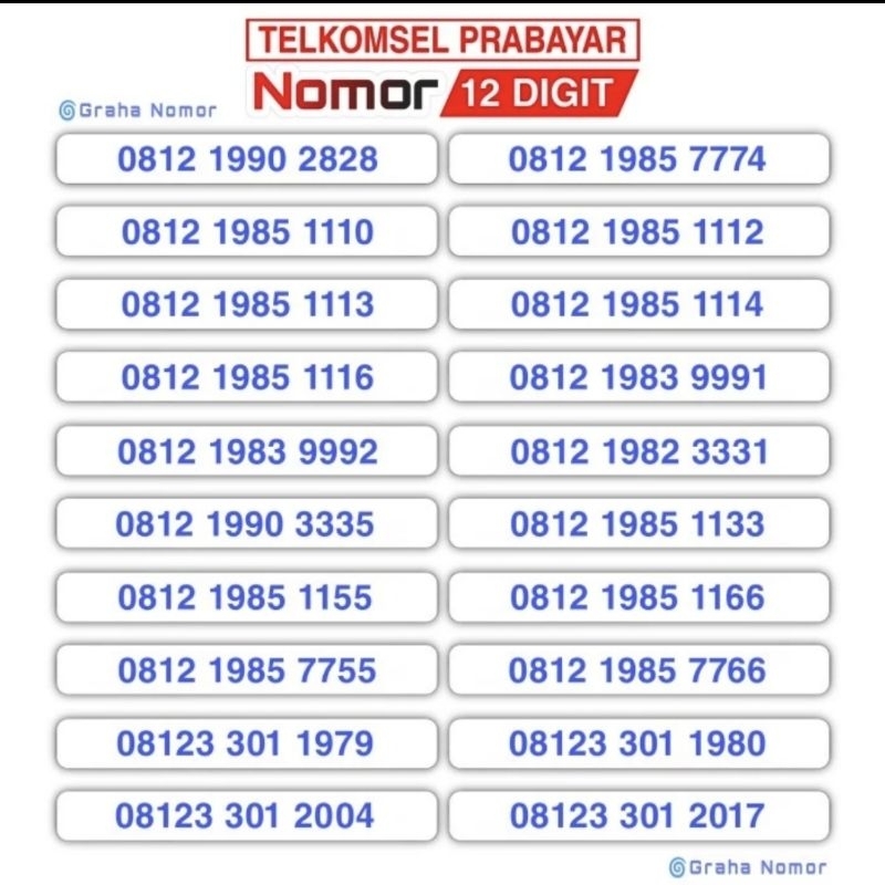 Jual Nomor Cantik Telkomsel Prabayar Seri Tahun Lahir | Shopee Indonesia