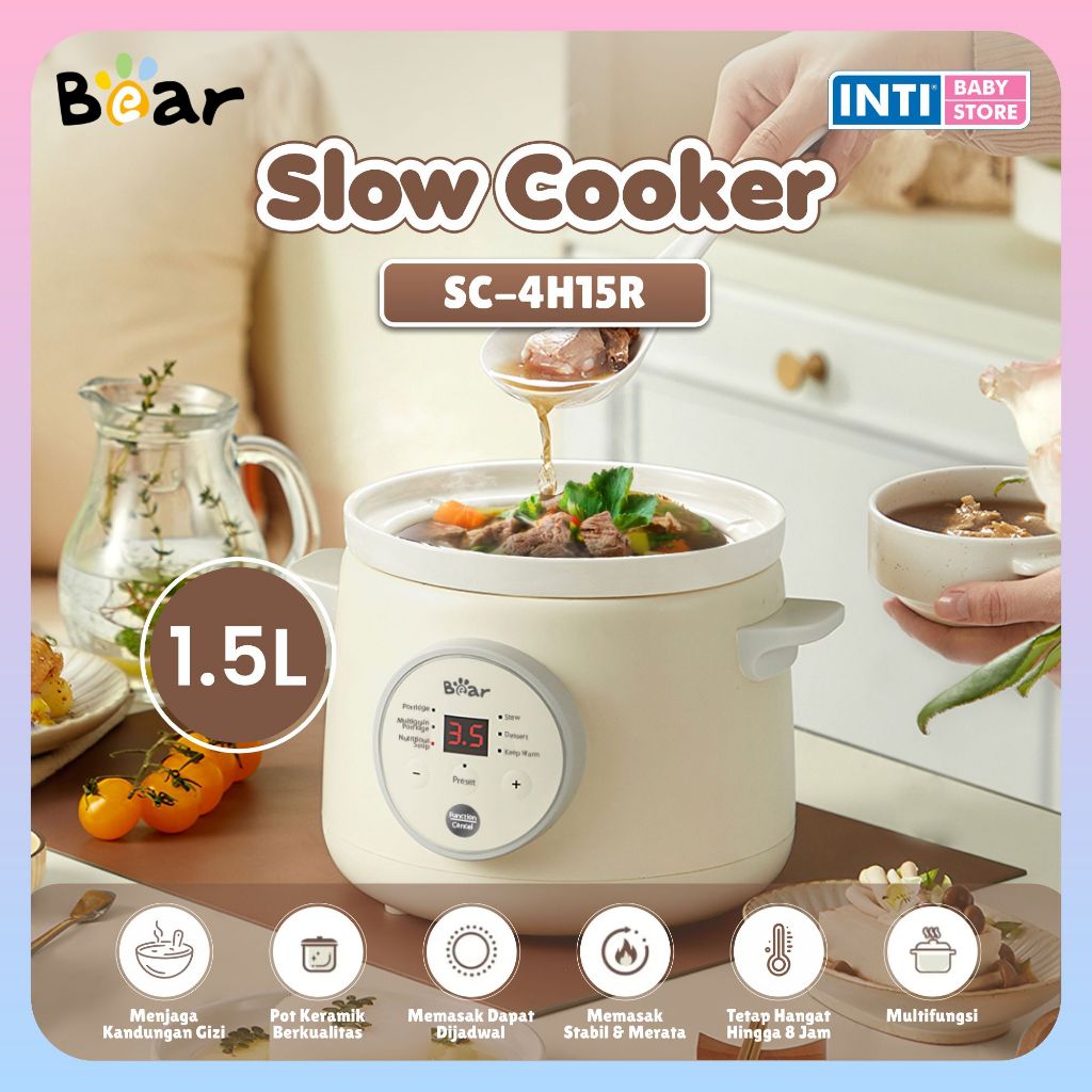 Jual Bear - Slow Cooker Ceramic 1,5L | Slow Cooker Ceramic Baby ...