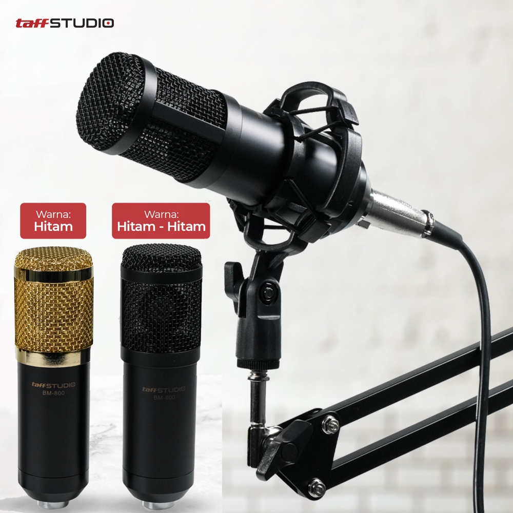 Jual TaffSTUDIO BM 800 Microphone+ Filter Shockproof Kondenser Studio 3 ...