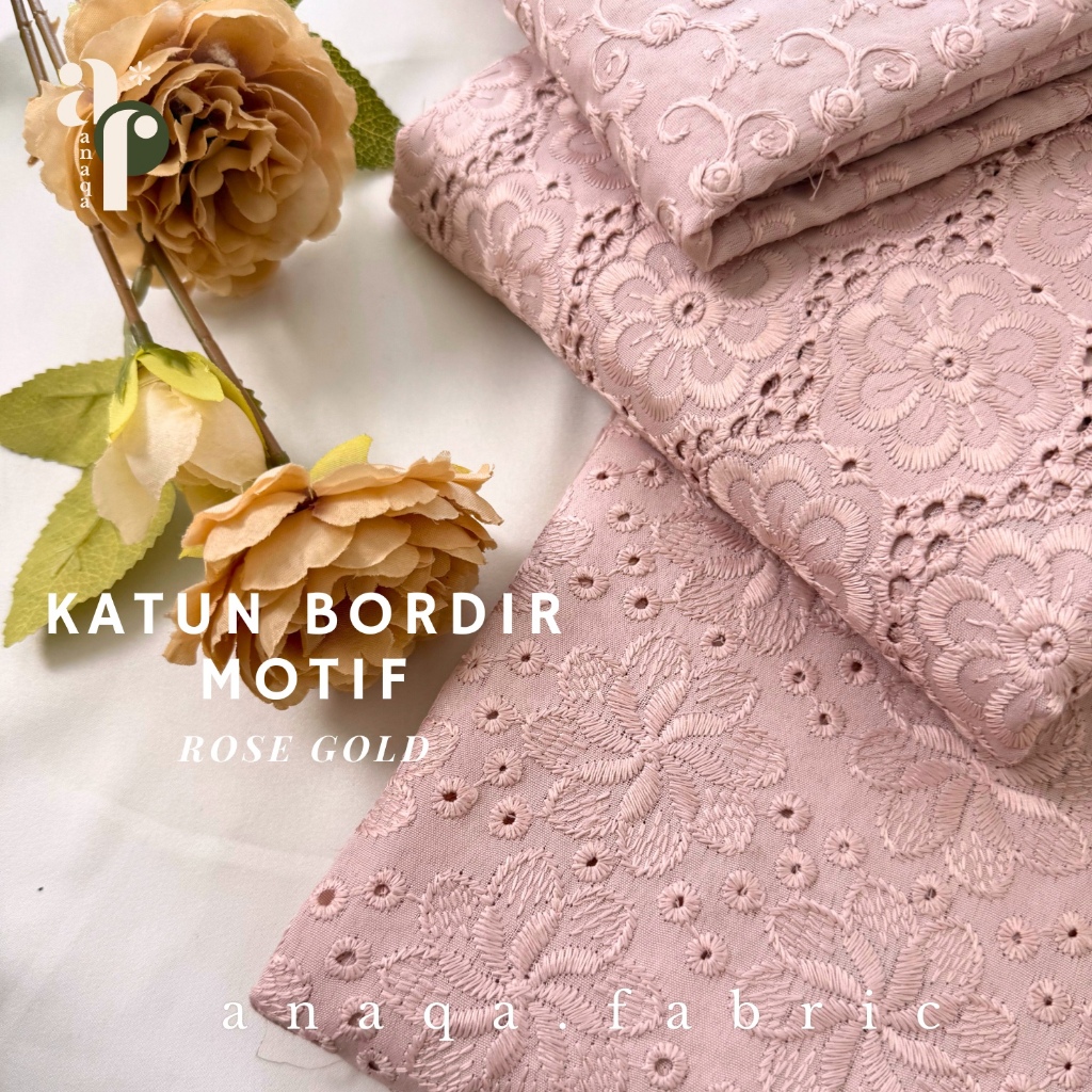 Jual 1/2 meter Kain Katun Bordir Motif Bahan Dress, Mukena, Outer, Blus ...