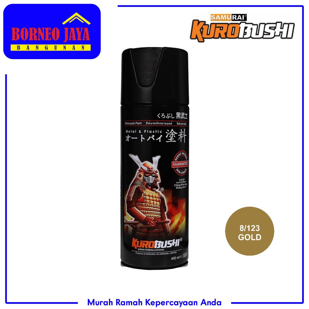Jual CAT SEMPROT PYLOX SAMURAI 8/123 GOLD | Shopee Indonesia