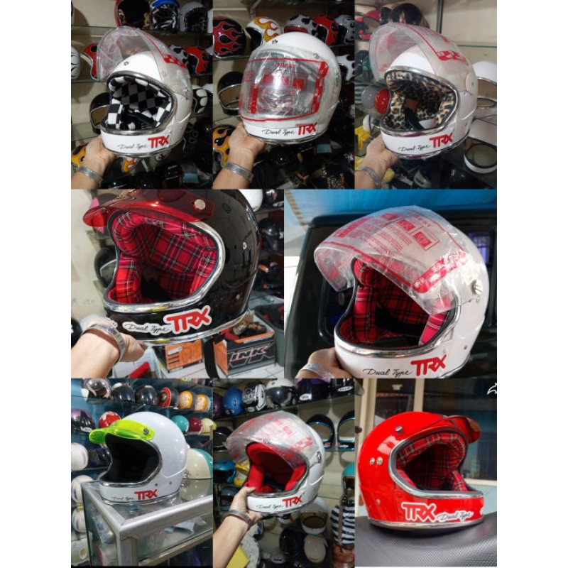 Jual helm trx cakil jadul model costum | Shopee Indonesia