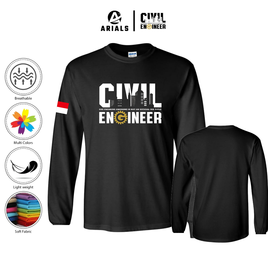 Jual Arials Kaos Baju Lengan Panjang Civil Engineer Teknil Sipil ...