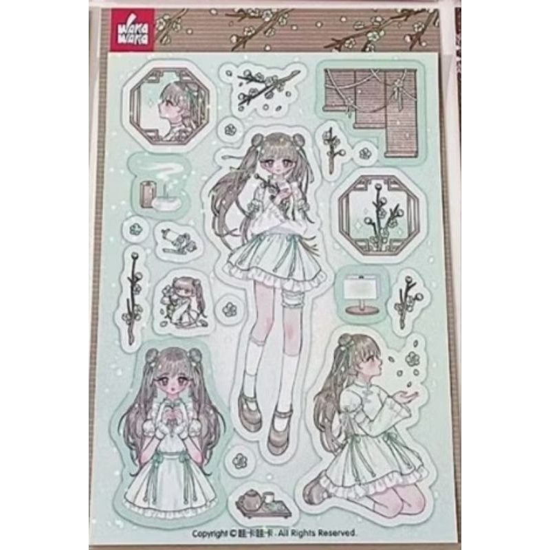 Jual [WindHeart] 1 lembar sticker sheet girl doll aesthetic sticker ...