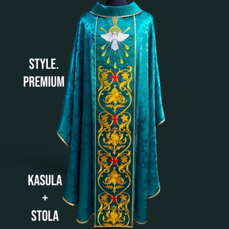 Jual Kasula Romo/Kasula Imam Katolik/Kasula Pastor/Kasula Warna Hijau ...