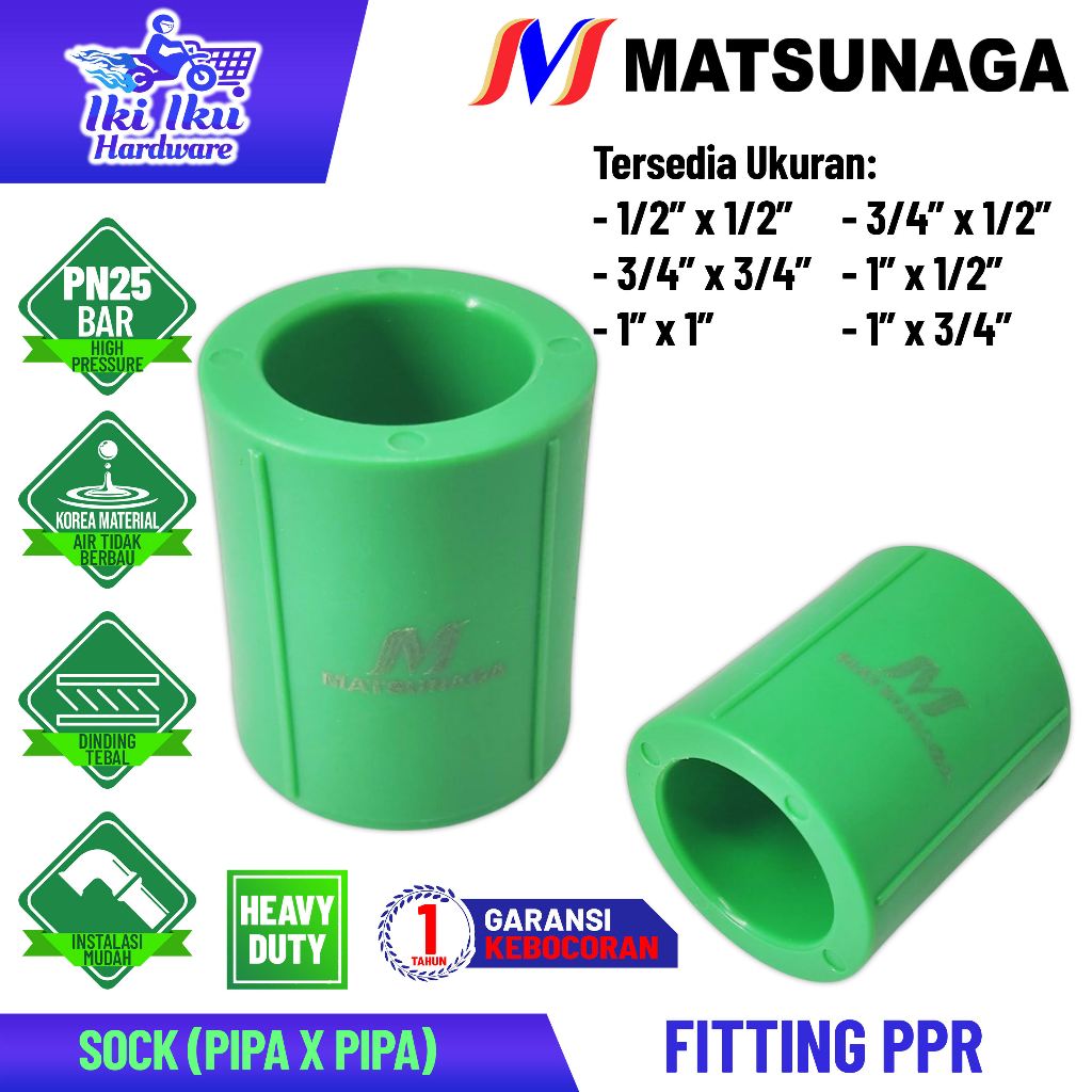 Jual Matsunaga Sambungan Sock PPR - Pipa x Pipa | Shopee Indonesia