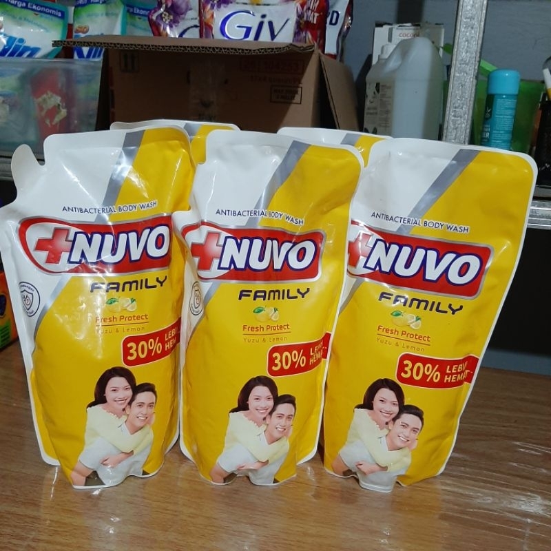 Jual Nuvo Family Sabun Mandi Cair Kuning Fresh Protect Pouch 825 Ml ...