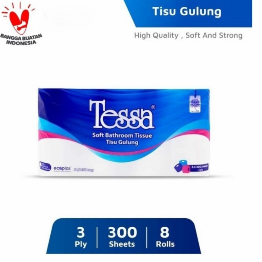 Jual TISSUE TOILET 8 ROLL TESSA PASEO 300s 3ply /Bathroom rol/ Tisu wc ...