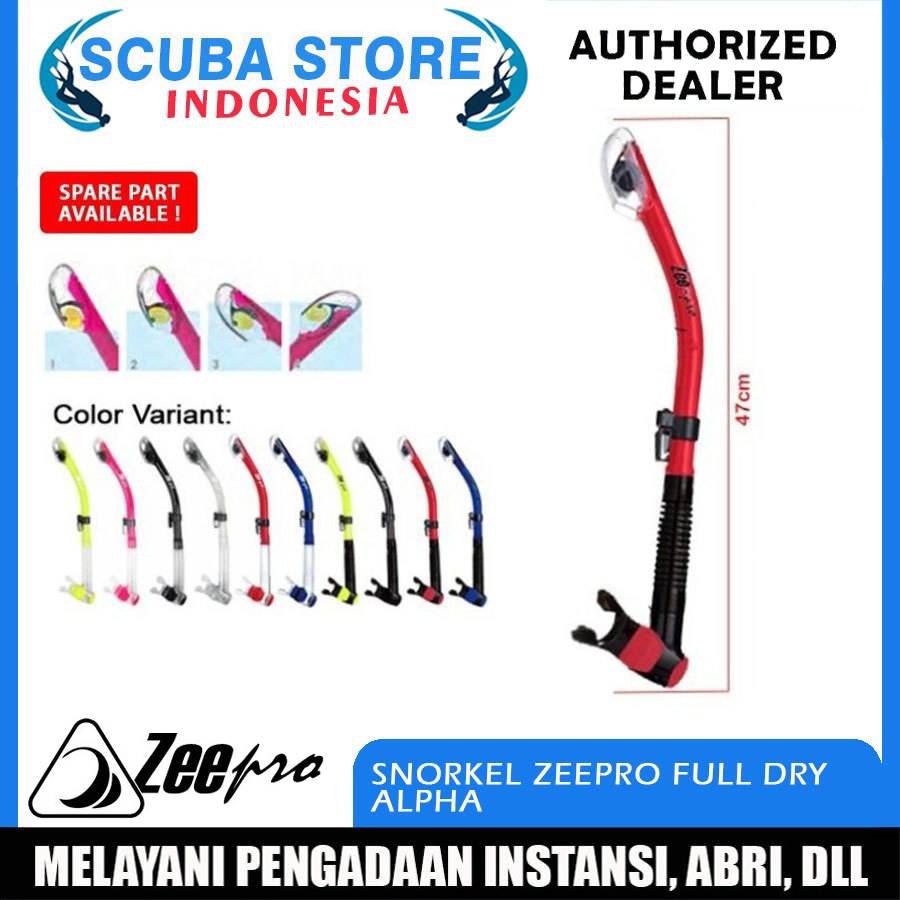 Jual Snorkel Full Dry Zeepro Alpha Selang Napas Snorkeling Snorkling Renang Swim Swimming Pipa ...