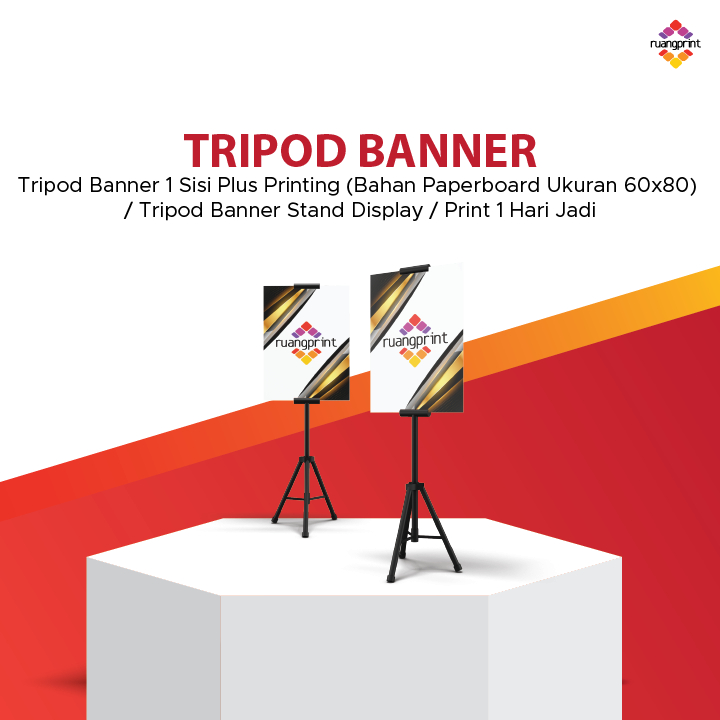 Jual Tripod banner 1 sisi plus cwtak (bahan paperboard ukuran 60x80 ...