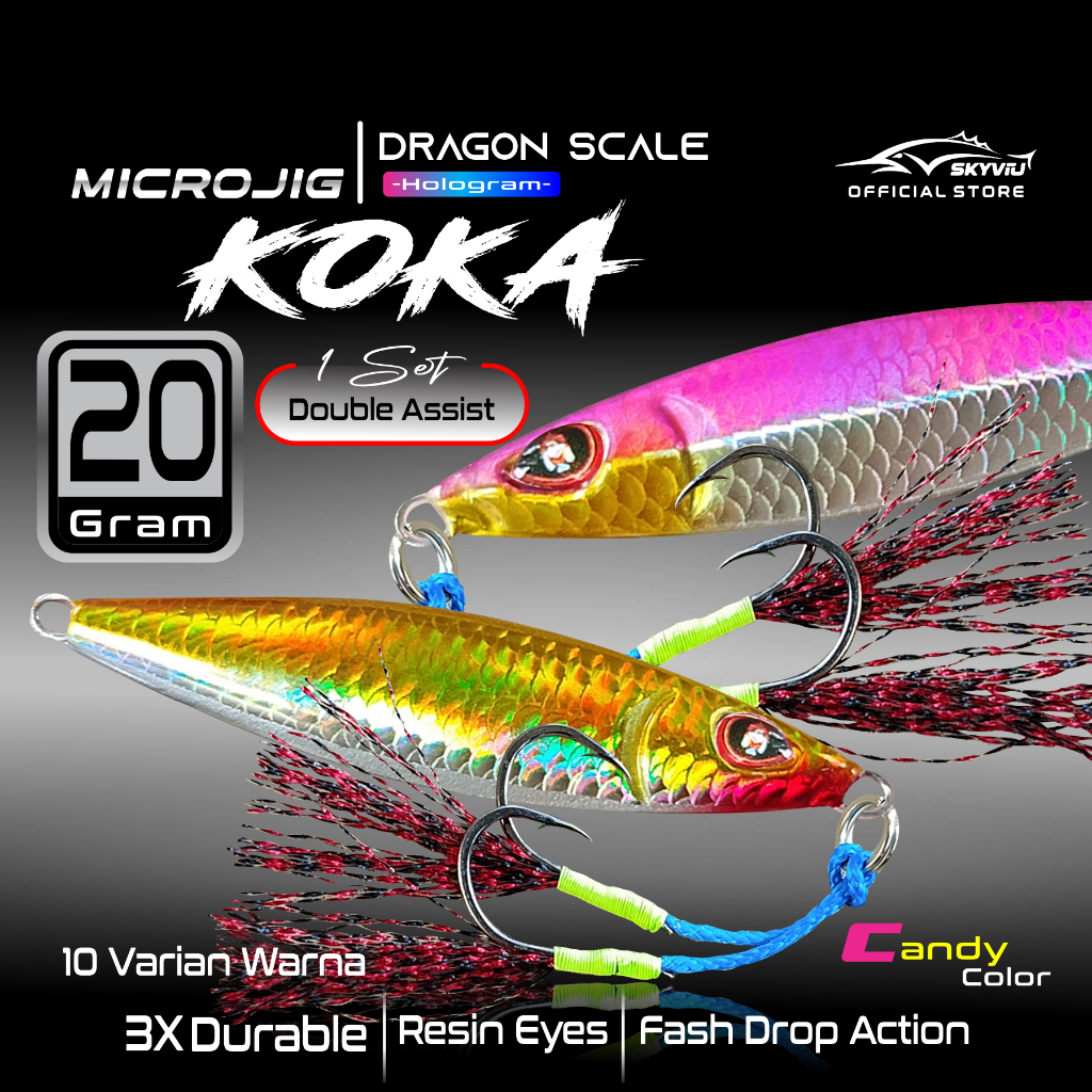 Jual Micro Jig 20 Gram Double Assist Hook Umpan Casting Lure Jigging 20g Metal Jig Killer ...