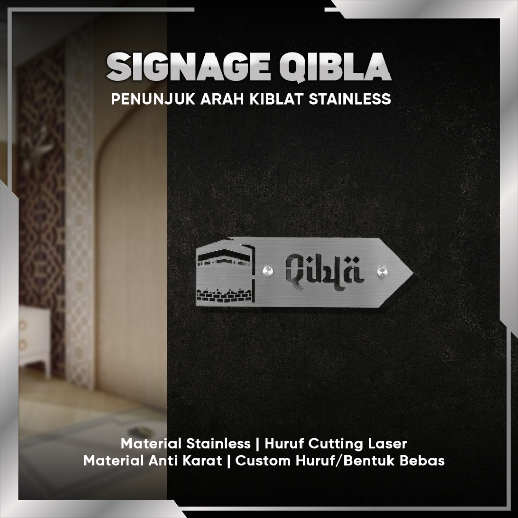 Jual Signage Qibla - Penunjuk Arah Kiblat Stainless Steel | Shopee ...
