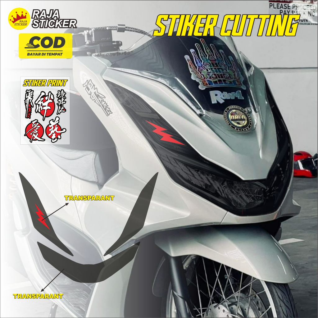 Jual Stiker lampu pcx 160 hitam smoke transparant / Stiker lampu alis ...