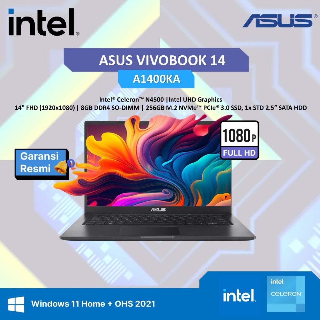 Jual ASUS VIVOBOOK 14 A1400KA N4500 - 8GB 256GB 14.0FHD | Shopee Indonesia