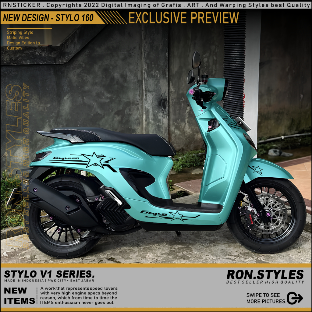 Jual V1 Cutting Sticker Striping Variasi Stylo 160 Striping Transparan ...