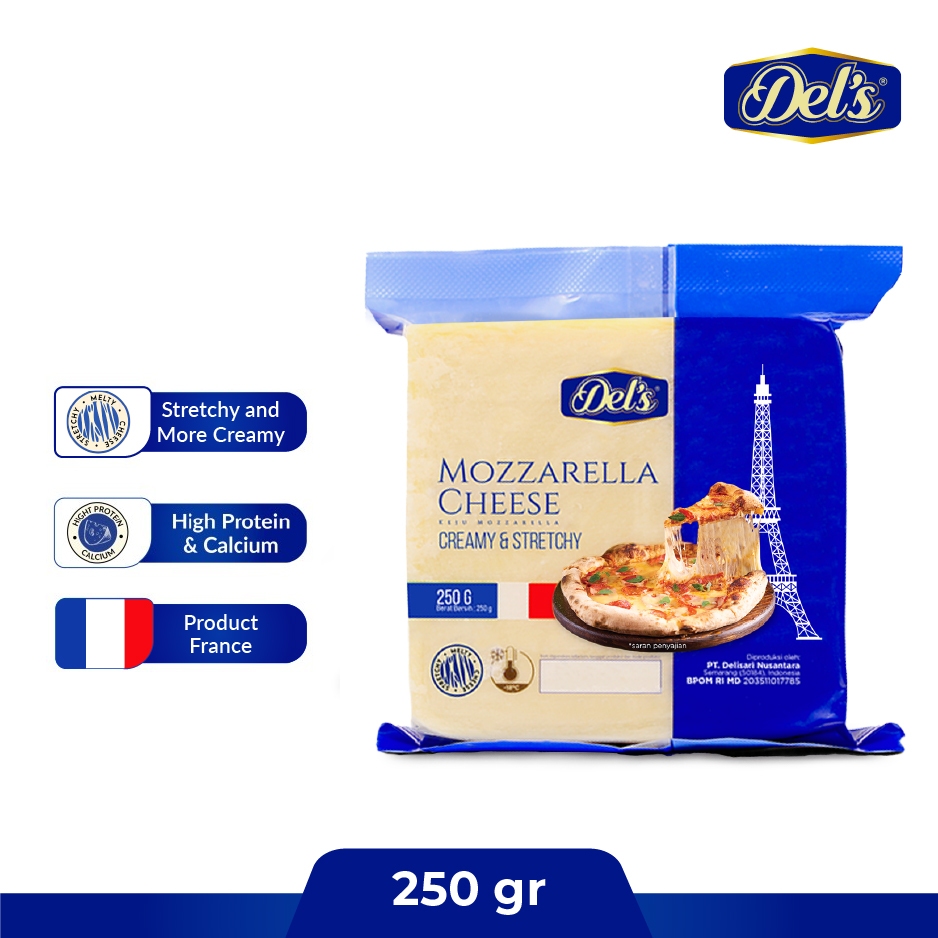 Jual Del's Mozzarella Cheese Creamy & Stretchy / Keju Mozzarella ...