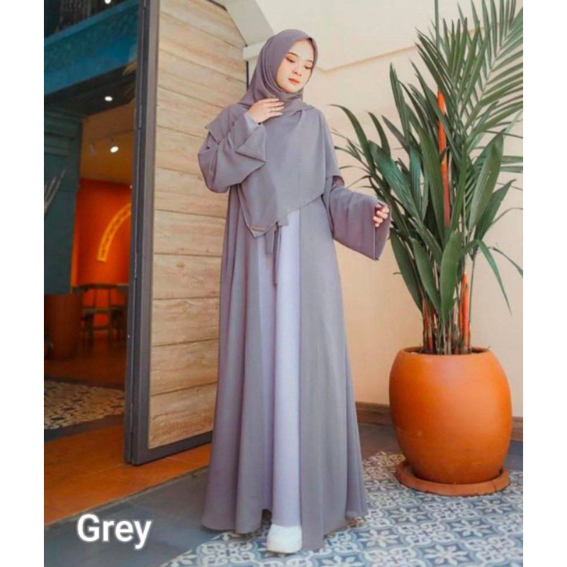 Jual Helwa Abaya outer set 2 in 1 dapat gamis outer pashmina Abaya model. terbaru kekinian Viral ...