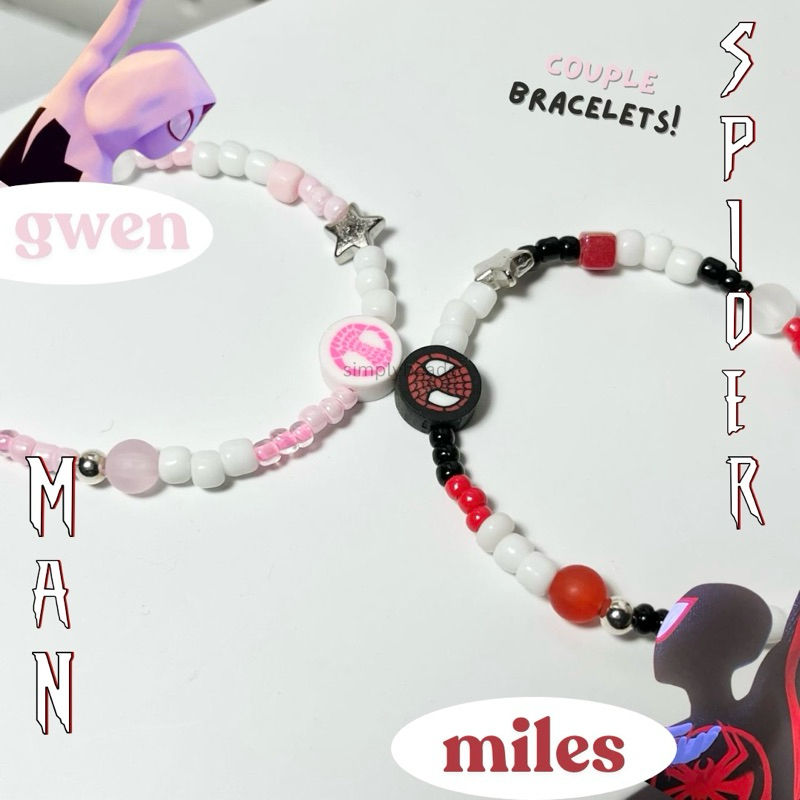 Jual spiderman bracelet | gelang manik couple spiderman | gelang couple ...