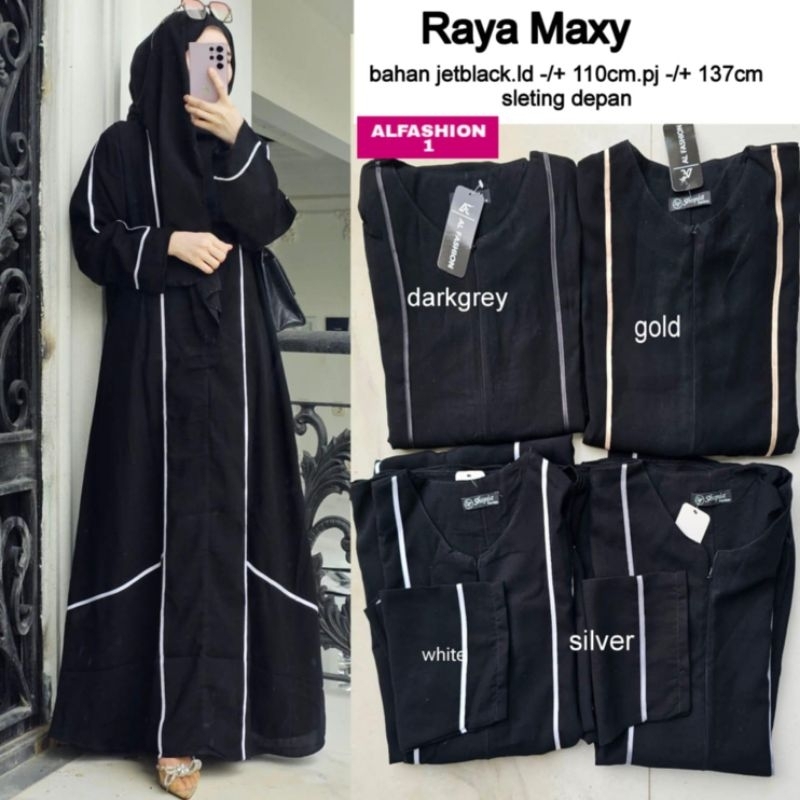 Jual Raya Maxi Dress Bahan Jetblack ORI by Alfashion | Shopee Indonesia