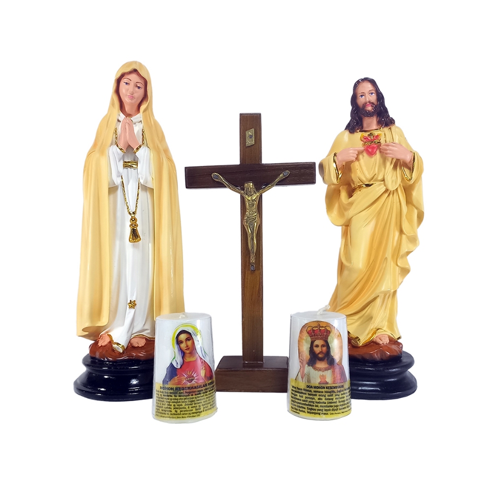 Jual (Eksklusif) Set Patung Doa 30 cm/Paket Doa dan Devosi Kepada Bunda Maria Hati Kudus Yesus ...